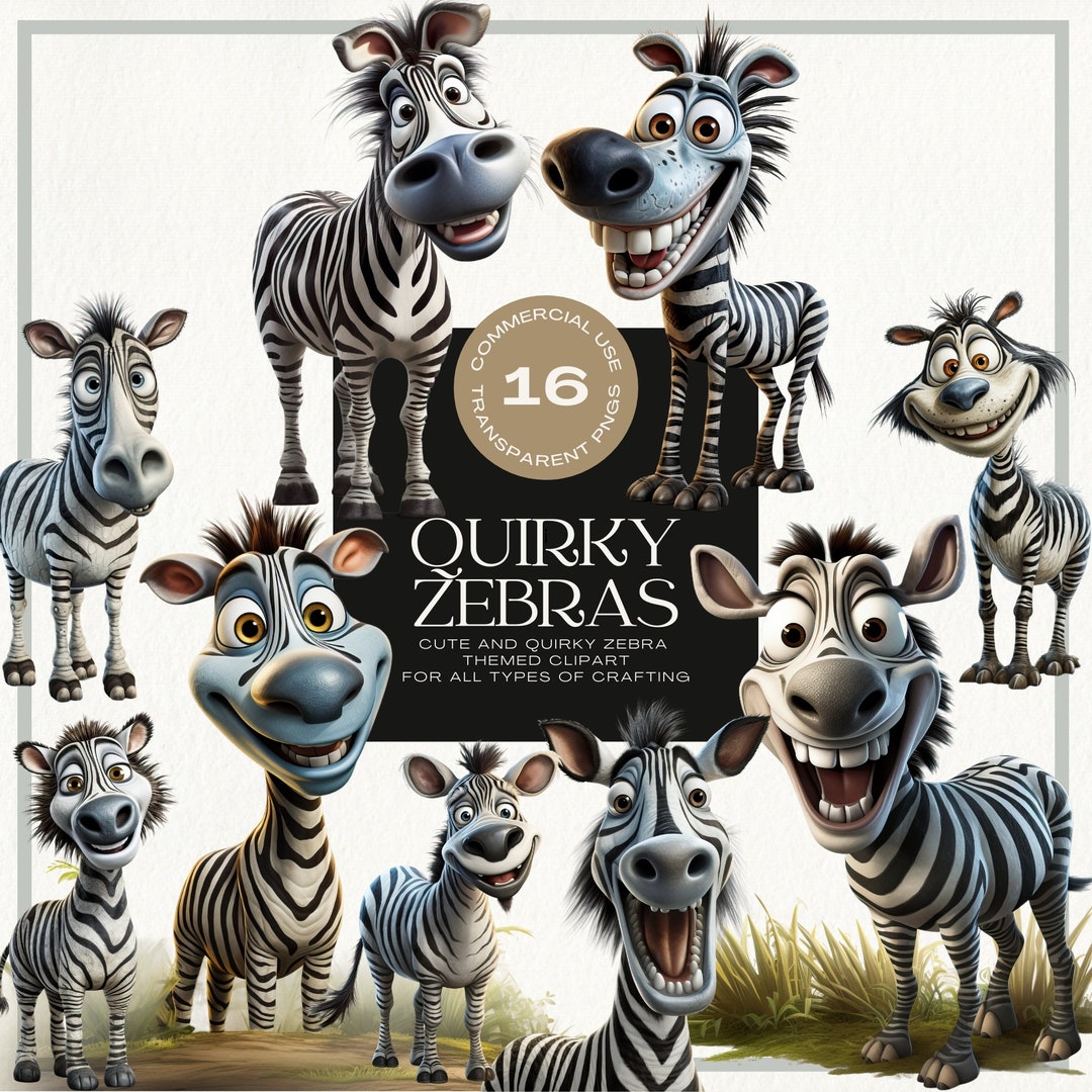 Quirky Zebra Clipart Funny Animal Clip Art Funny Safari Animals Zebra ...