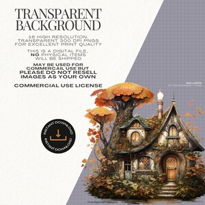 Autumn Fairy House Clipart, Halloween Themed Clip Art, Fairy Tale ...