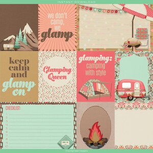 Glamorous Camping Clipart & Papers Bundle, Outdoor Adventure ...