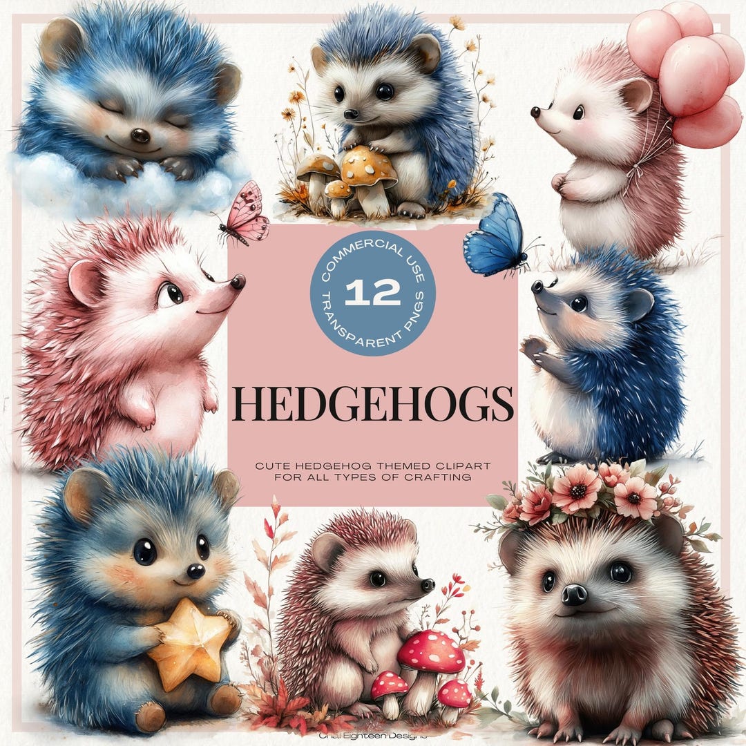 Hedgehog Baby Shower PNG, Printable Woodland Theme, Cute Baby Animal ...