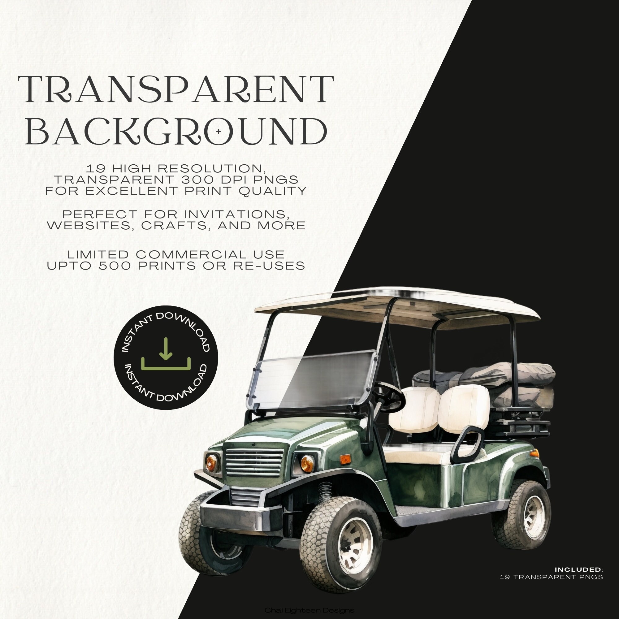 Watercolor Golf Clipart, Golf Cart PNG, Golf Club Clip Art, Golf ...