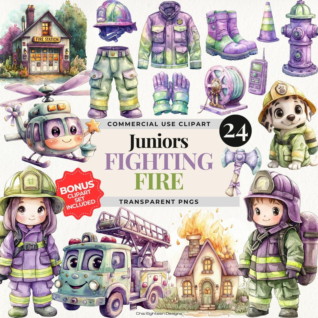 Kids Firefighter Clipart Png, Fire Station Props, Fire Engine Nursery ...