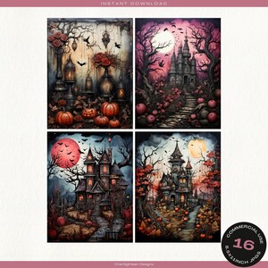 Vintage Halloween Digital Paper Pack, Spooky Gothic Aesthetic, Witchy ...