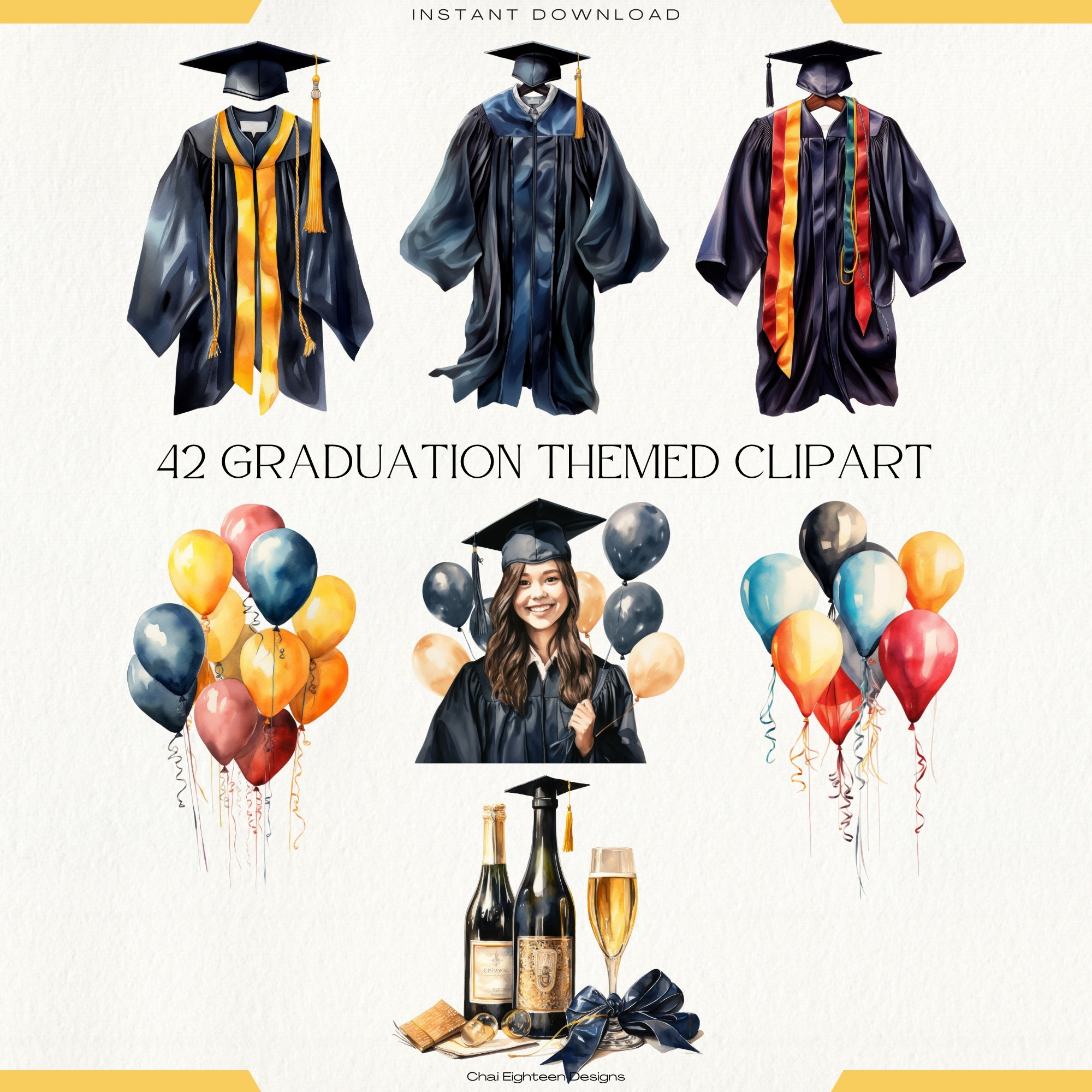 Graduation Clipart Bundle, Graduation Girl Graphics, Graduation Boy ...