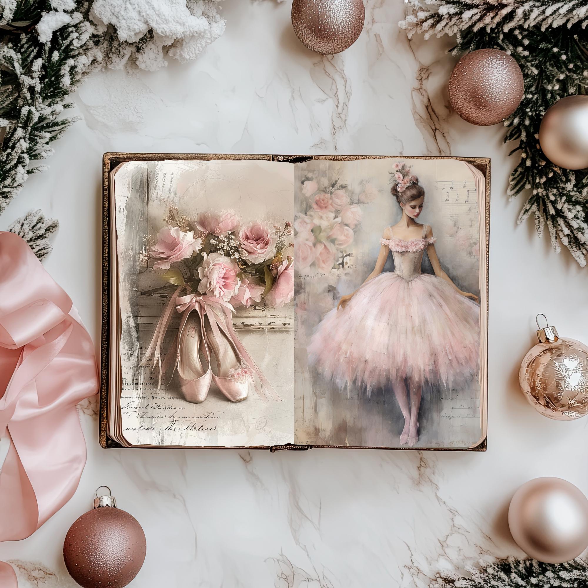 Ballerina Junk Journal Pages, Vintage Shabby Chic Ballet, Printable ...