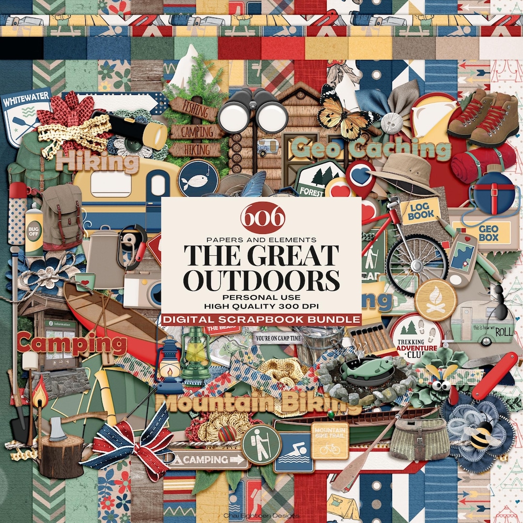 Camping Digital Scrapbooking, the Great Outdoors Digital Scrapbook ...