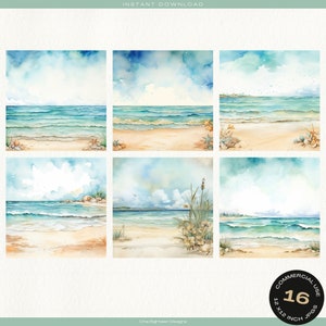 Beach Theme Digital Kit | Summer Beach Digital Papers | Vacation ...