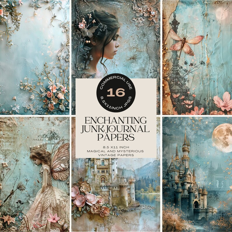 Elven Forest Junk Journal Pages Fairy Castle Art Printable Papers ...