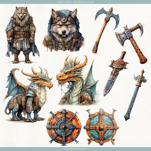 Watercolor Teenage Viking Clipart Nordic Vikings Clip Art Scandinavian ...