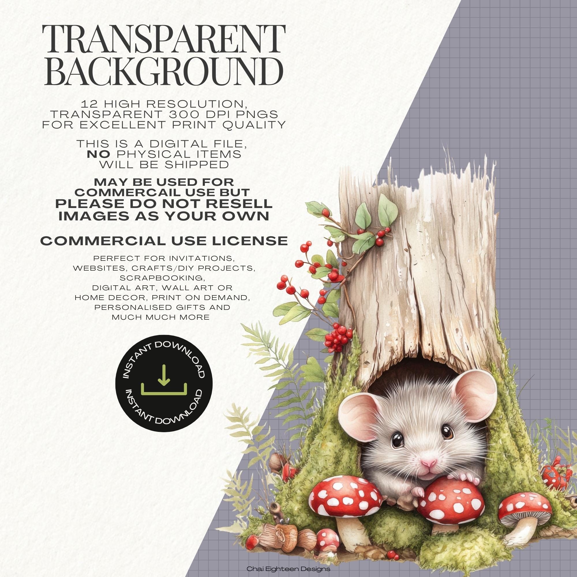 Mouse Hole PNG Bundle, Cozy Cottagecore Mouse House Illustration ...