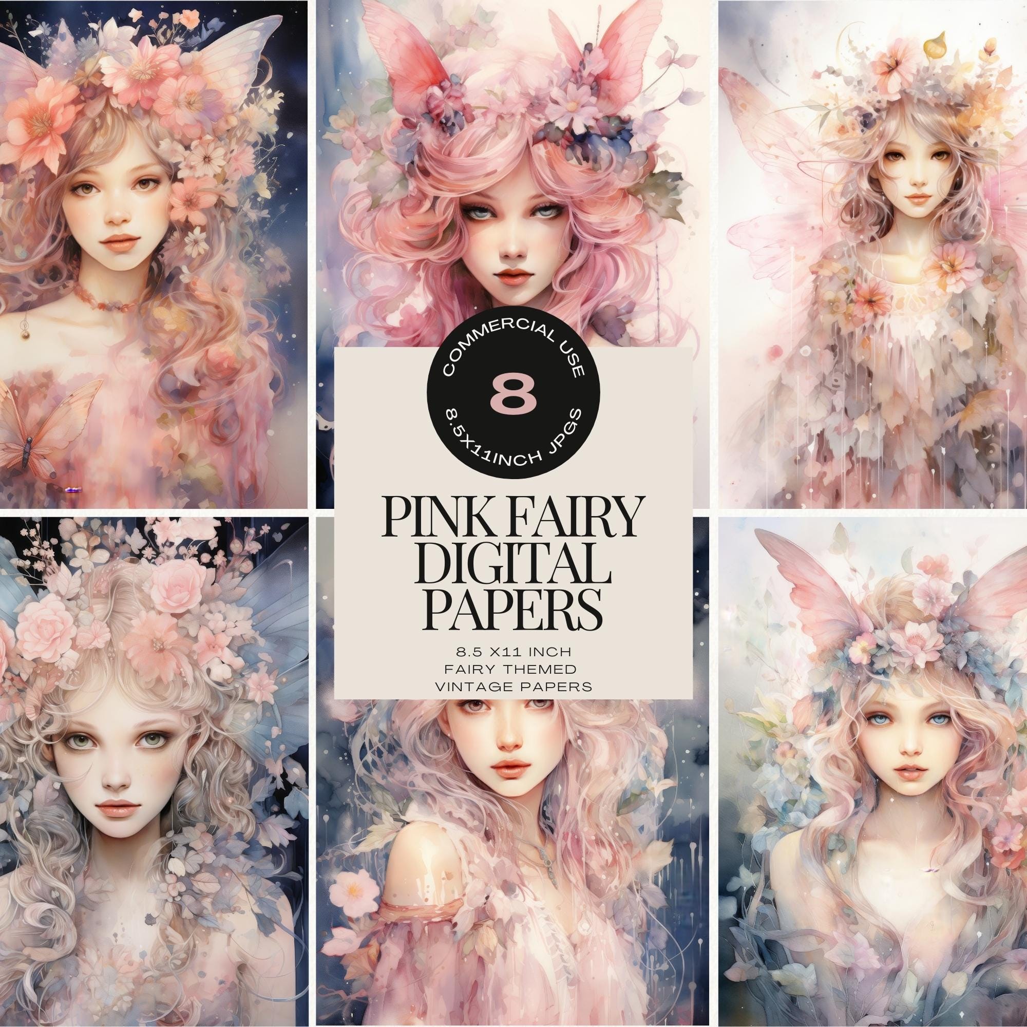 Fairy Junk Journal Printables, Fairy Background Pages, Digital Fairy ...