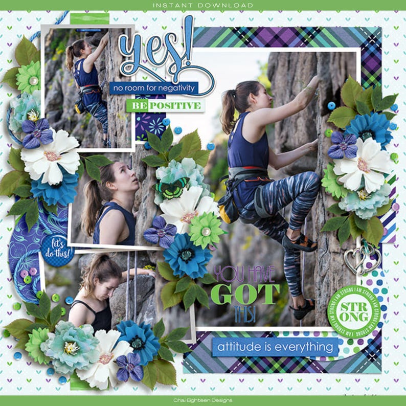Digital Scrapbook Bundle, Wellness and Optimisim, Uplifting Mental ...