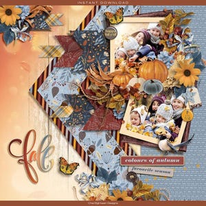 Autumn's Glory Digital Scrapbooking Kit, Fall Themed Junk Journal ...