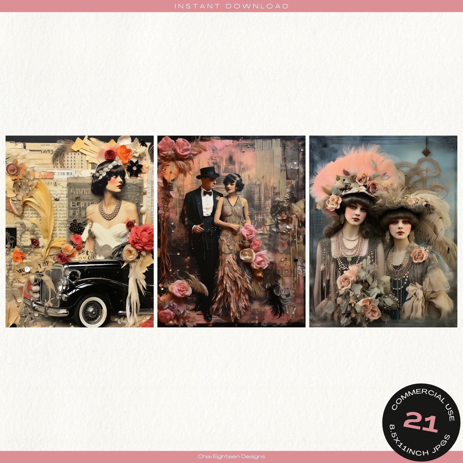 Roaring Twenties Junk Journal Pages, 1920's Junk Journal Papers ...