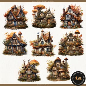 Autumn Fairy House Clipart, Halloween Themed Clip Art, Fairy Tale ...