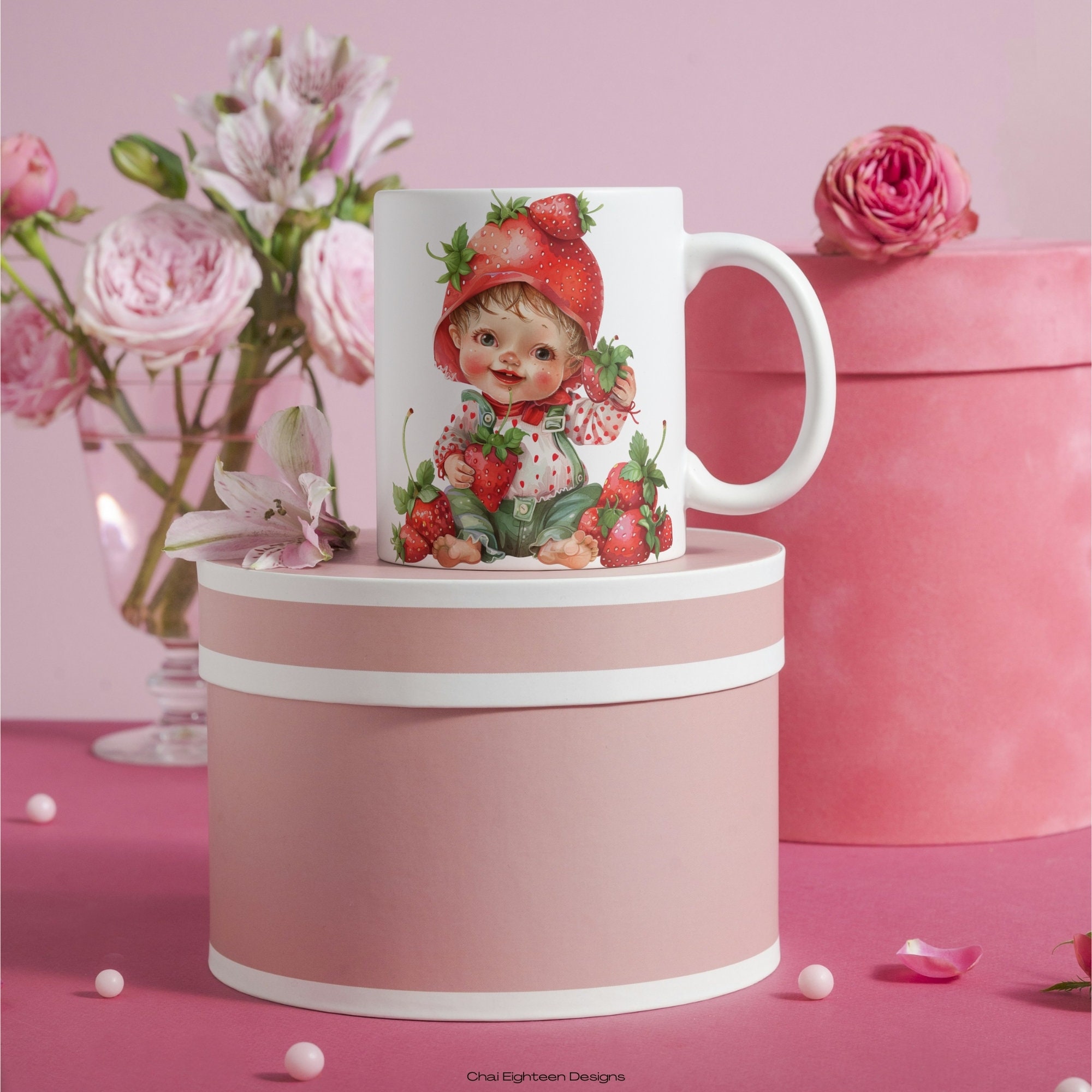 Strawberry Baby Girl Clipart, Baby Shower, Nursery Decoration, Berry ...