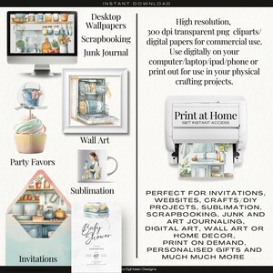 Spring Clean Clipart, Watercolor Housekeeping Clip Art, Cleaning ...