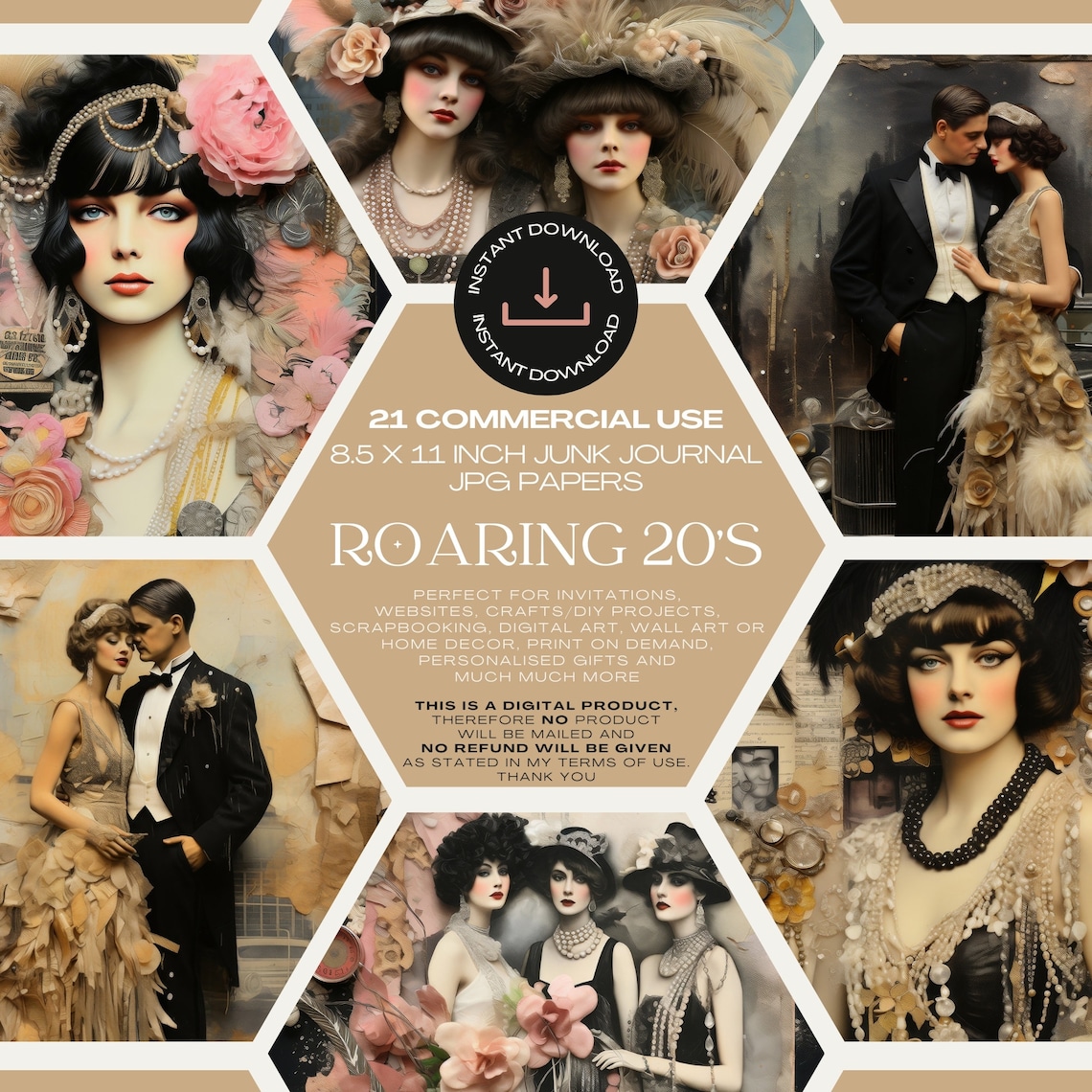 Roaring Twenties Junk Journal Pages, 1920's Junk Journal Papers ...