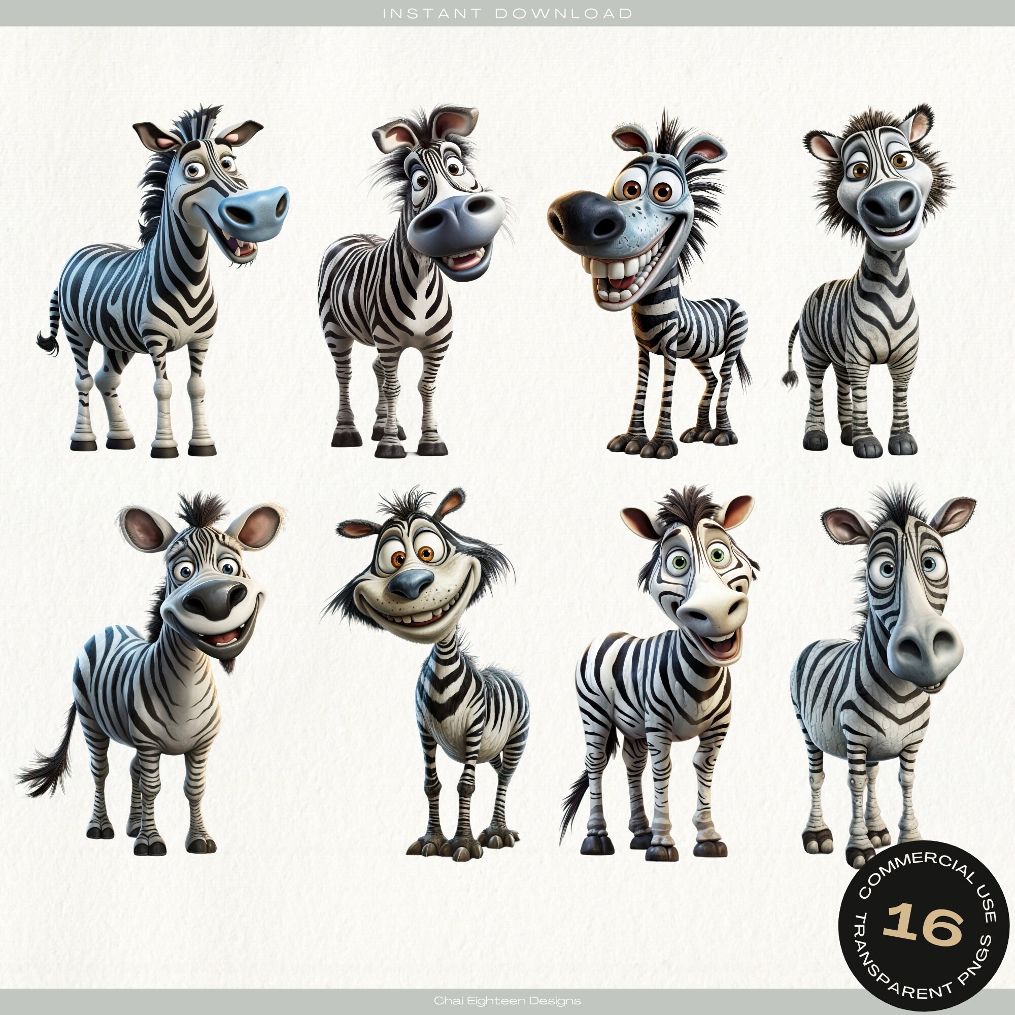 Quirky Zebra Clipart Funny Animal Clip Art Funny Safari Animals Zebra ...