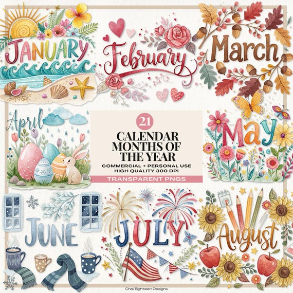 Months Of The Year Clip Art