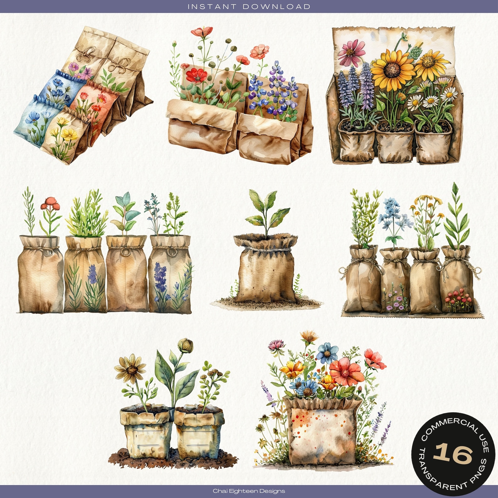 Seed Packet Clipart, Vintage Seed Packets, Flower Seed Packets, Garden ...