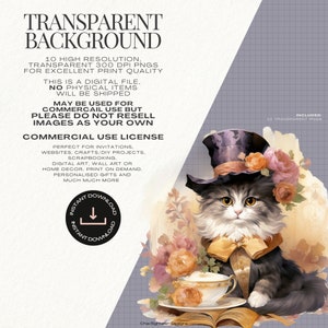 Regency Era Themed Halloween Cats Clipart, Autumn and Fall Images ...