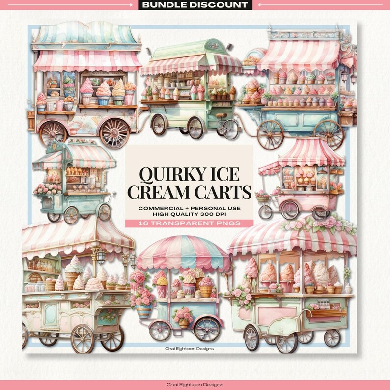 Pastel Carnival Clipart and Papers Bundle, Vintage Circus Watercolor ...