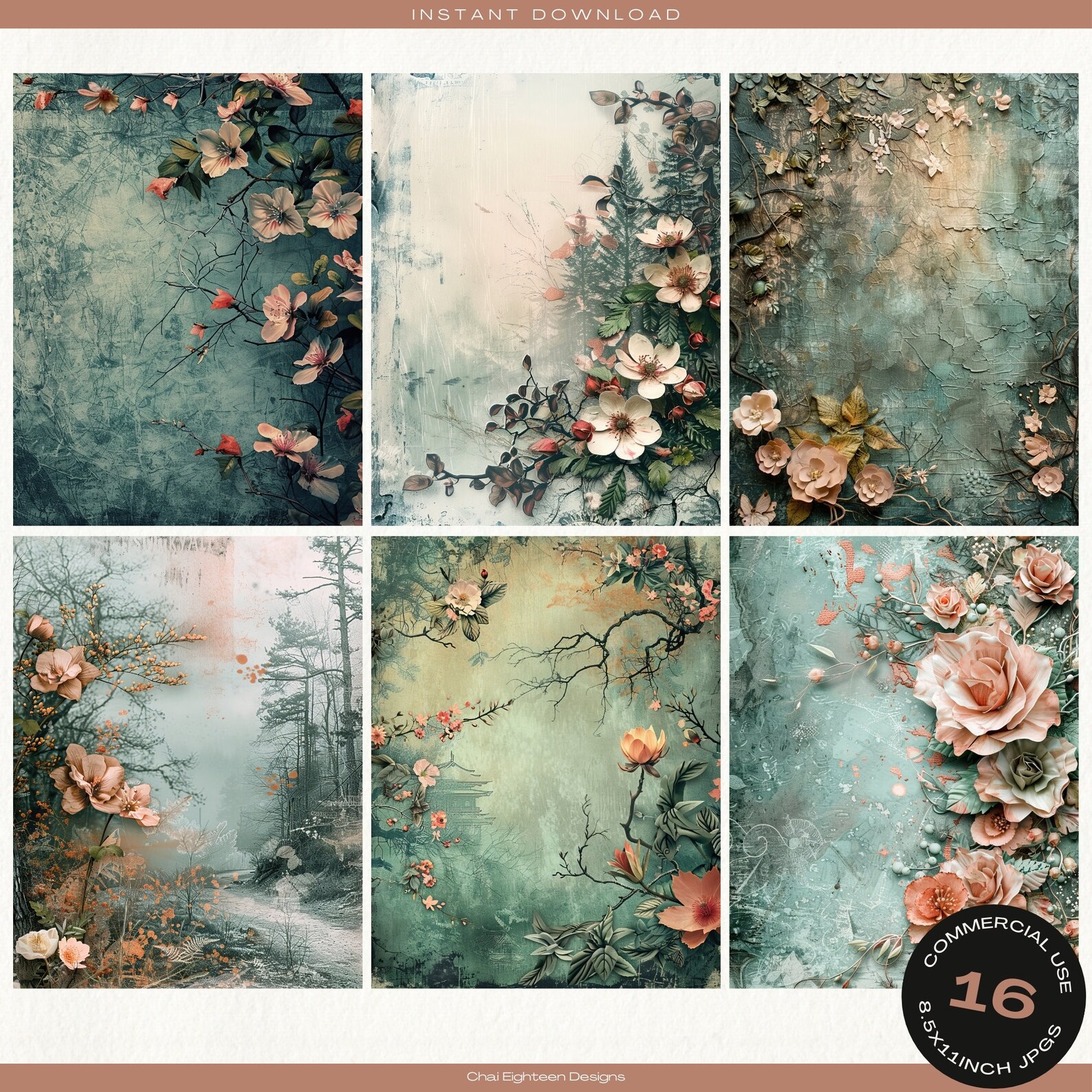 Forest Junk Journal Digital Papers, Woodland Art Journal Pages, Magical ...