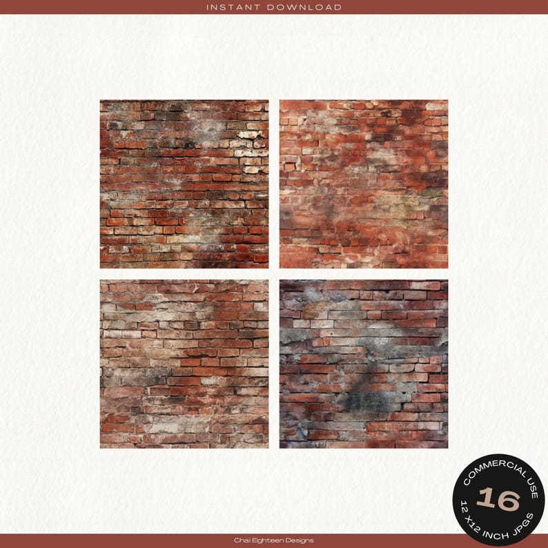 Brick Wall Texture Background, Brick Digital Paper Pack, Grunge Stone ...