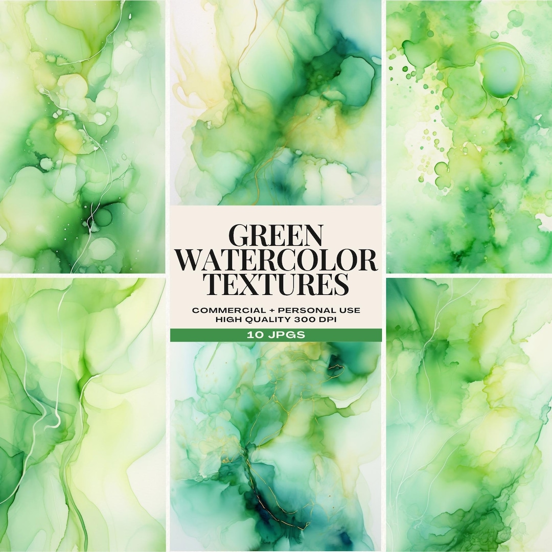 Green Watercolor Alcohol Ink Wash, Invitation Papers, Scrapbooking ...