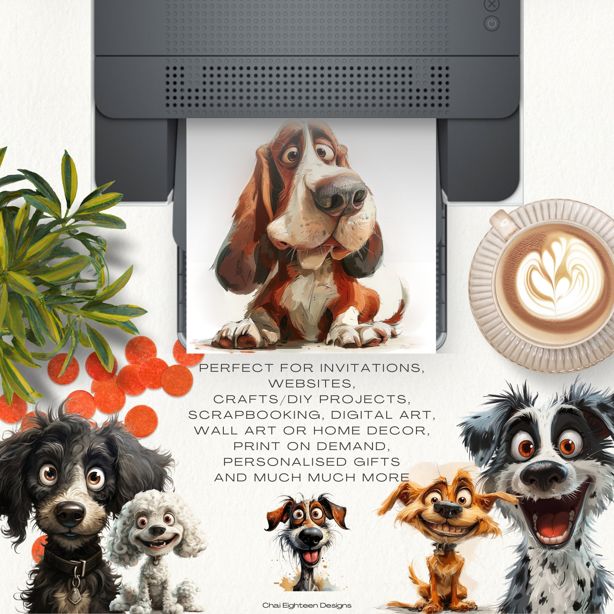 Quirky Dog Clipart, Dog Breeds Png, Puppy Images, Whimsical Dogs ...