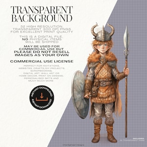 Watercolor Teenage Viking Clipart Nordic Vikings Clip Art Scandinavian ...