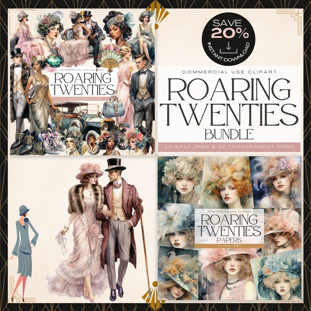 1920's, Great Gatsby Clip Art, Roaring Twenties Clip Art, Flapper Clip ...