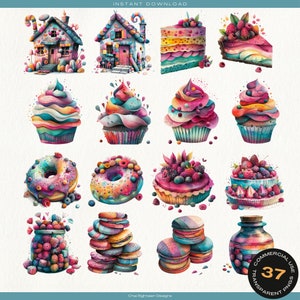 Candyland Clipart, Rainbow Sweets, Sugar and Spice, Candy, Ice Cream ...