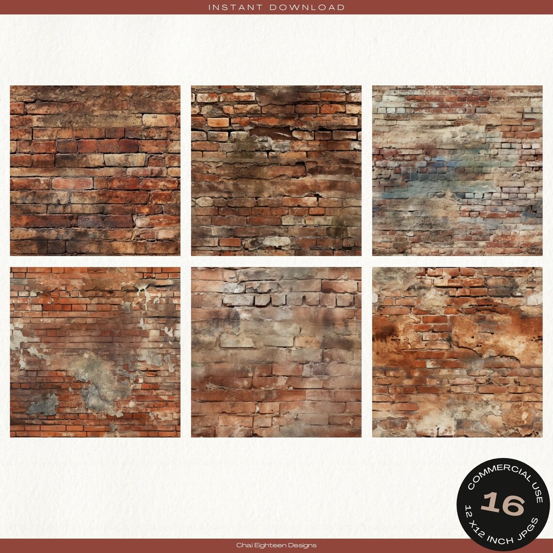 Brick Wall Texture Background, Brick Digital Paper Pack, Grunge Stone ...