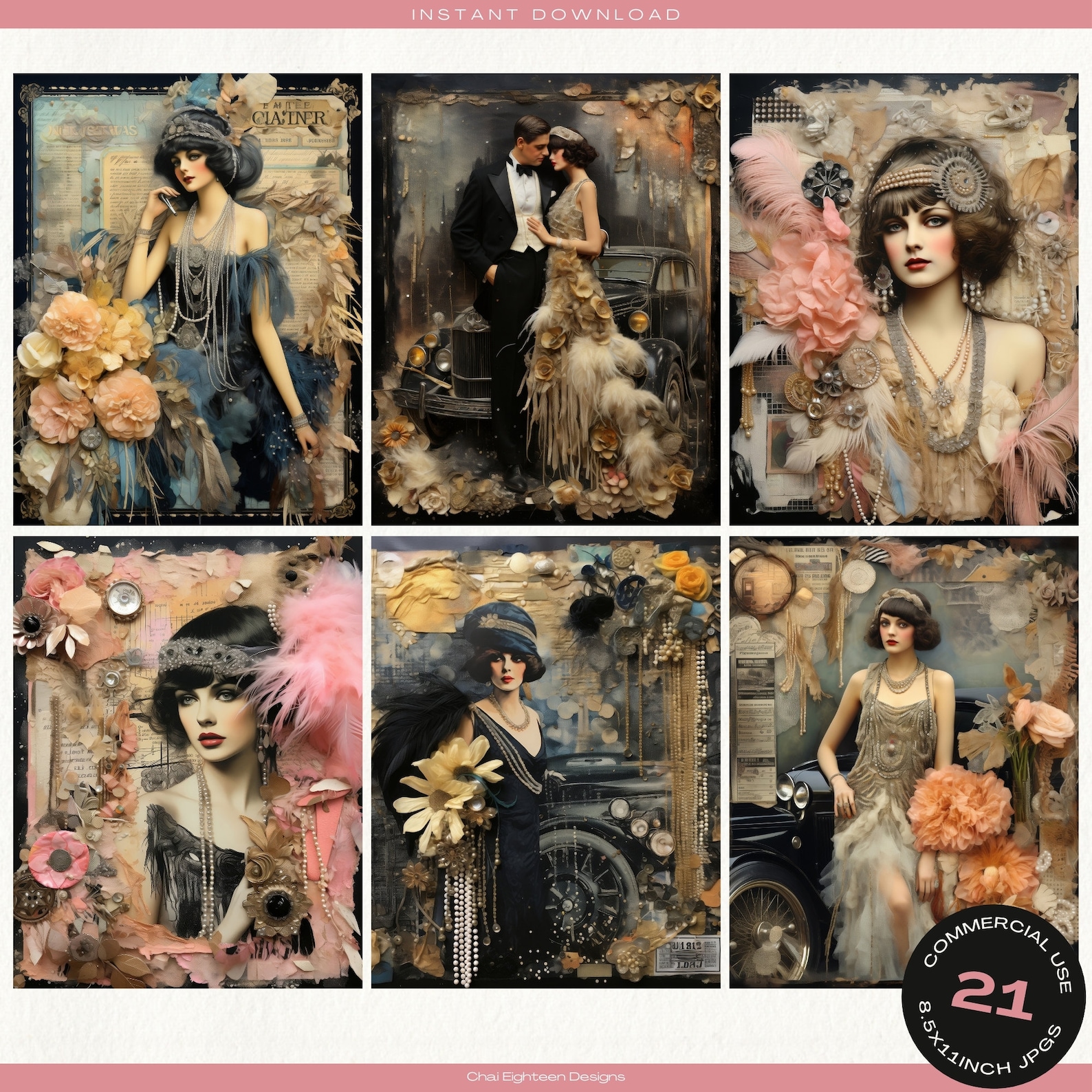 Roaring Twenties Junk Journal Pages, 1920's Junk Journal Papers ...