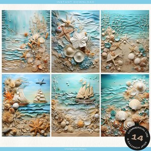 Ocean Printable for Junk Journal, Beach Printable Pages, Sand and Sea ...