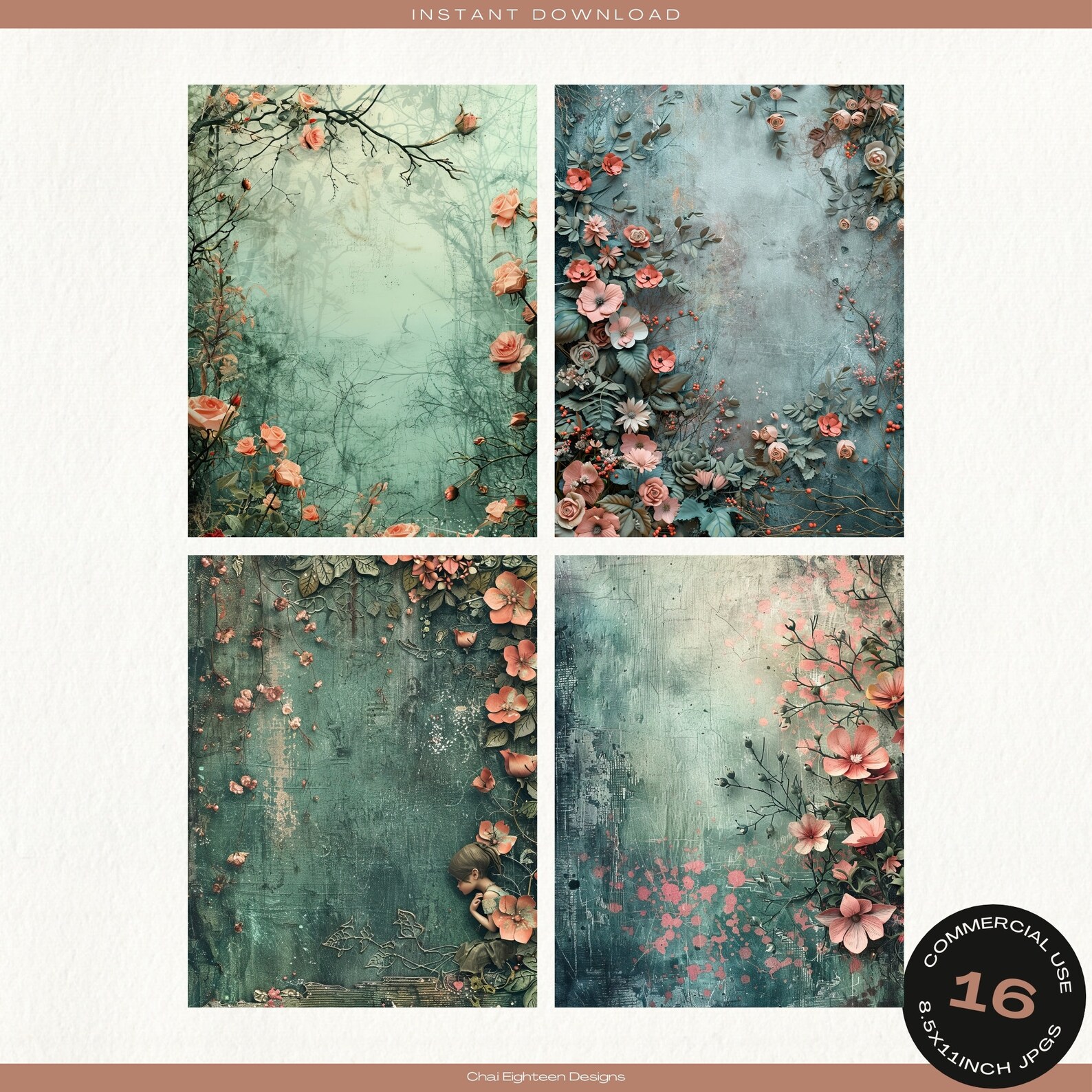 Forest Junk Journal Digital Papers, Woodland Art Journal Pages, Magical ...