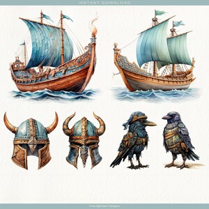 Watercolor Teenage Viking Clipart Nordic Vikings Clip Art Scandinavian ...