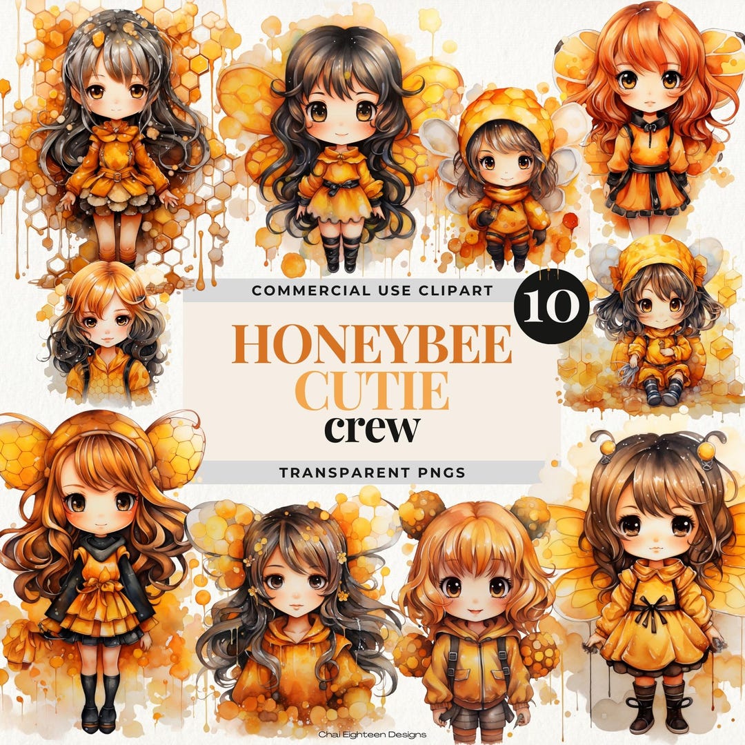 Chibi Bee Girl PNG Clipart, Kawaii Spring Bee Illustrations, Cute ...