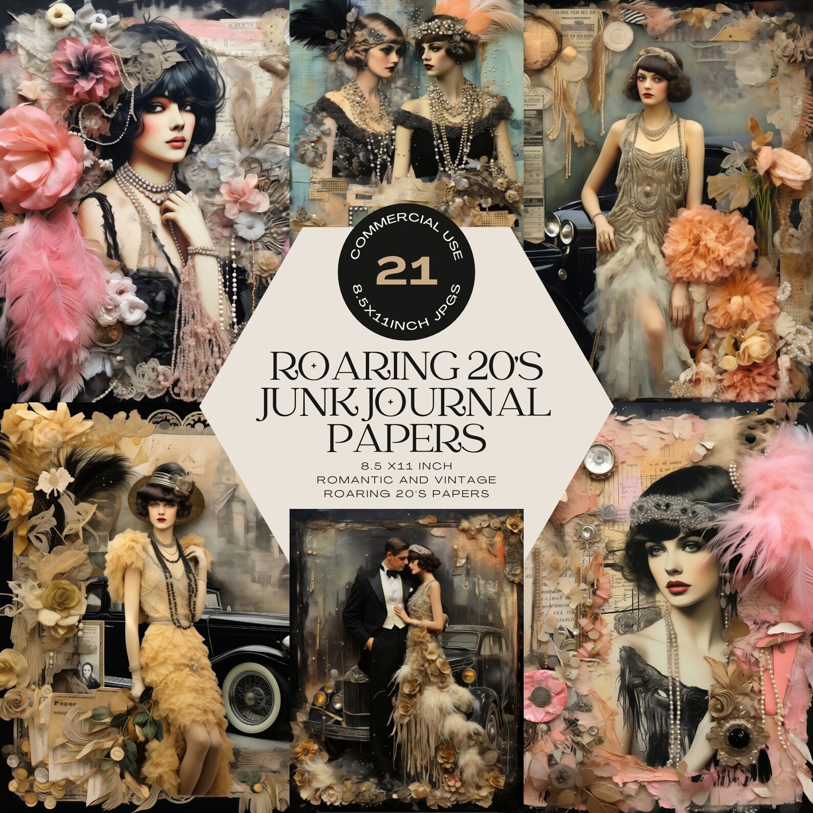 Roaring Twenties Junk Journal Pages, 1920's Junk Journal Papers ...