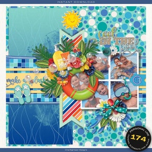 Digital Scrapbooking Kits Swimming in the Pool Digital Scrapbooking ...