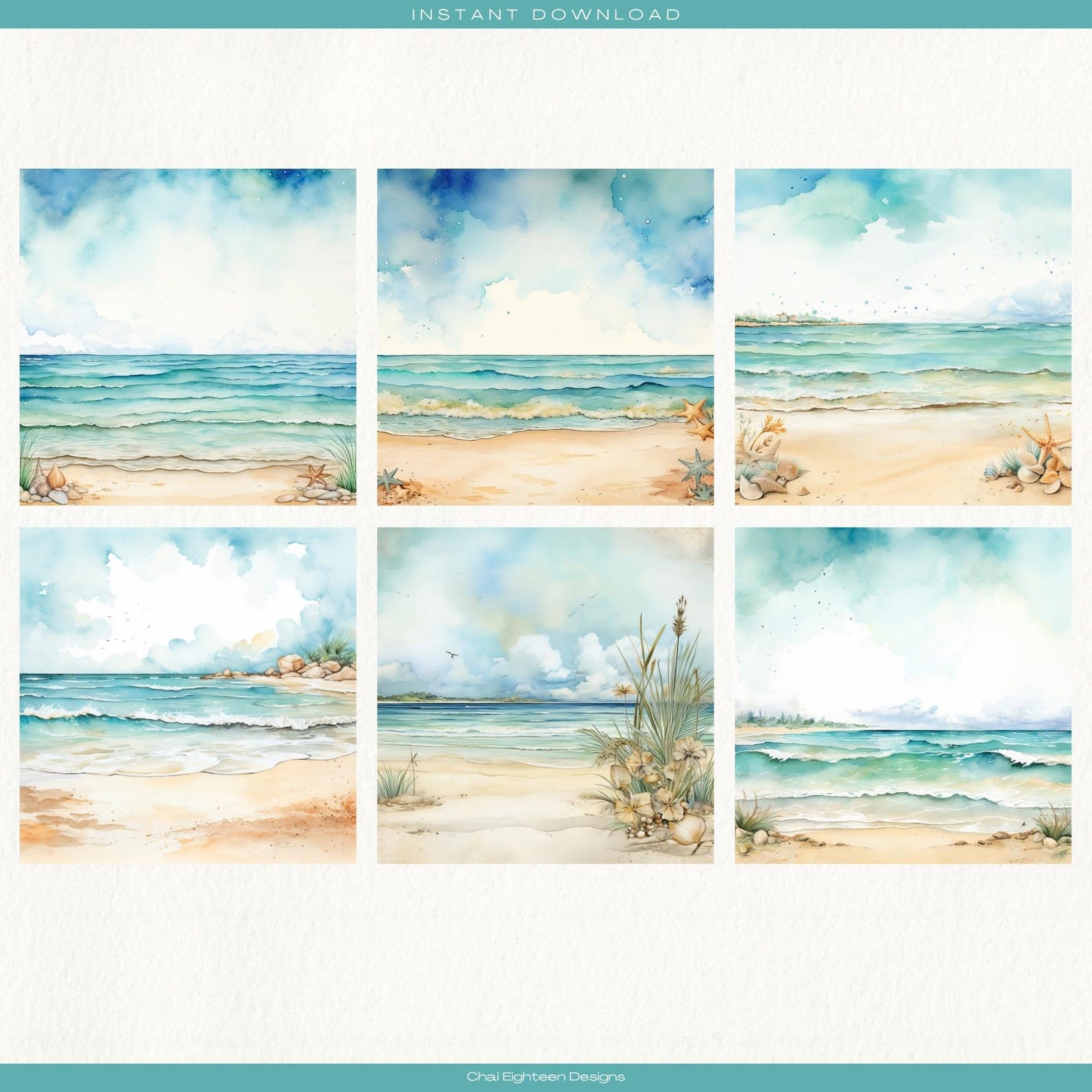 Beach Theme Digital Kit | Summer Beach Digital Papers | Vacation ...