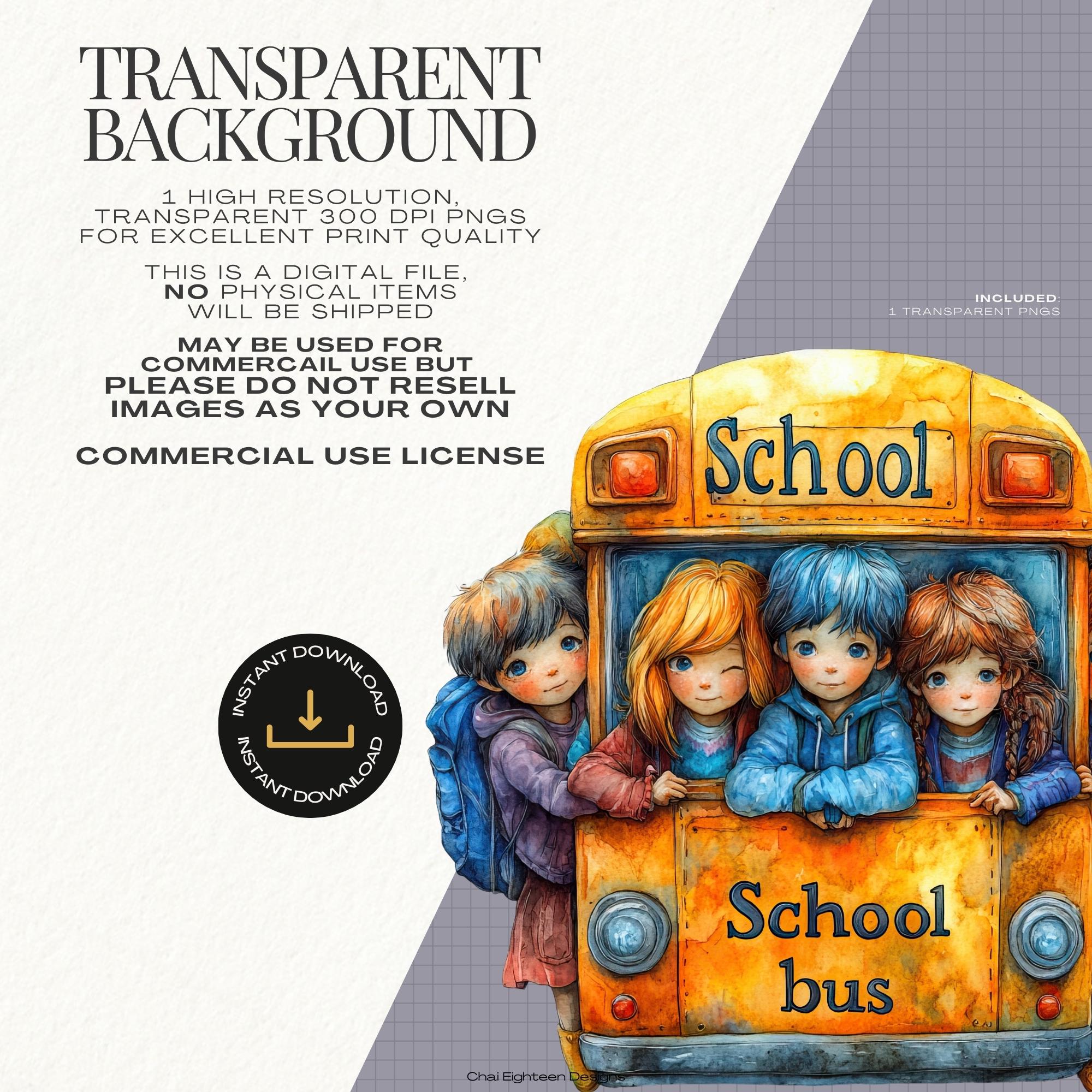 Back to School Clipart, School Bus Illustration, First Day of School ...