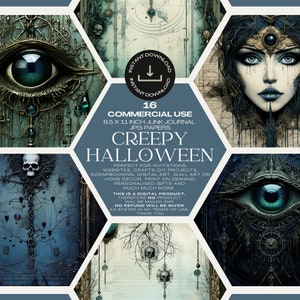 Junk Journal Spooky Ephemera Printable Digital Halloween Retro Art ...