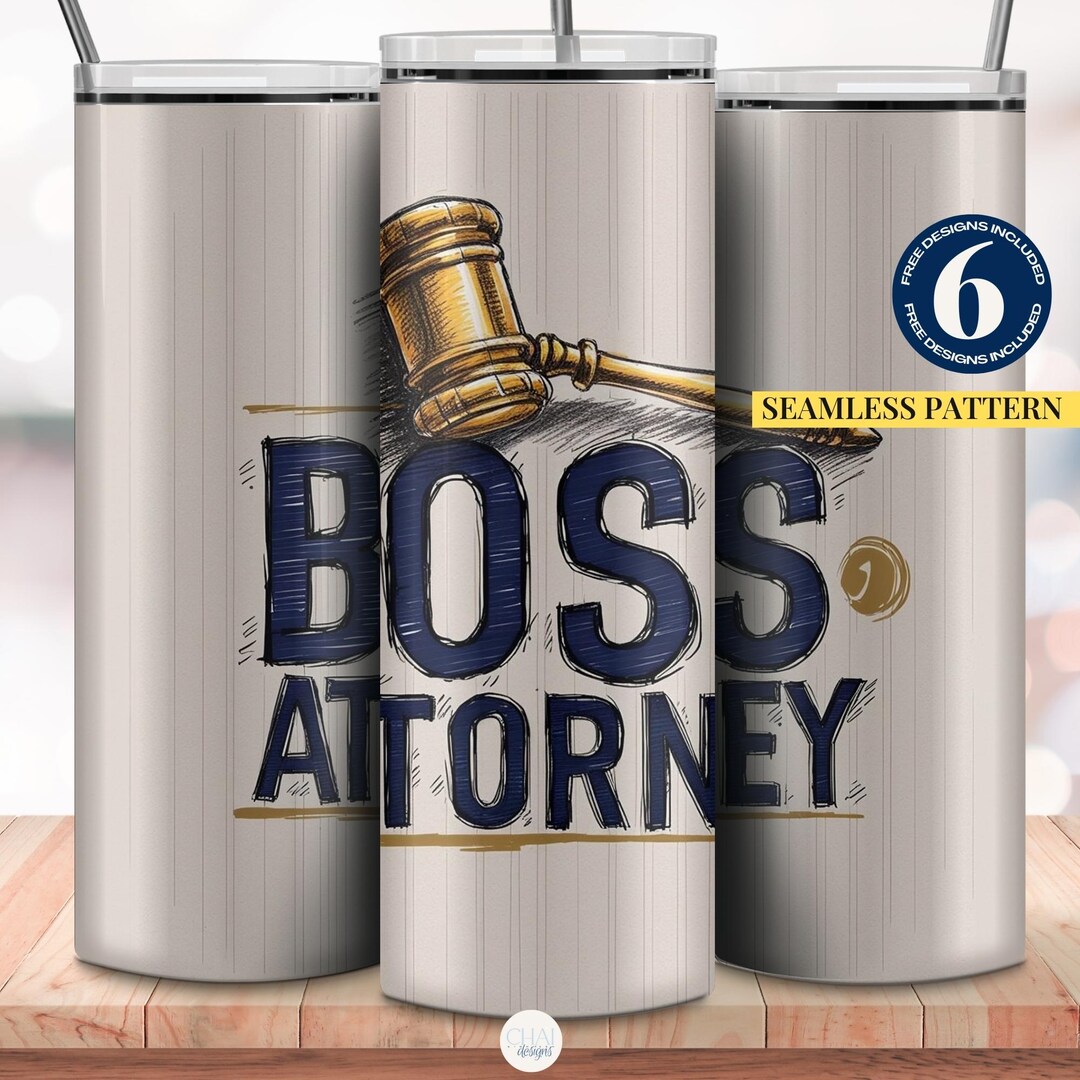 Lawyer Tumbler Wrap, Boss Attorney Png, 20oz Skinny Tumbler PNG ...