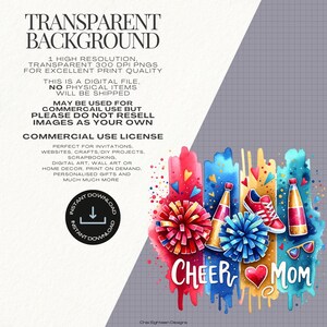 Cheer Mom Brushstroke Sublimation Png, Colorful Cheerleading ...