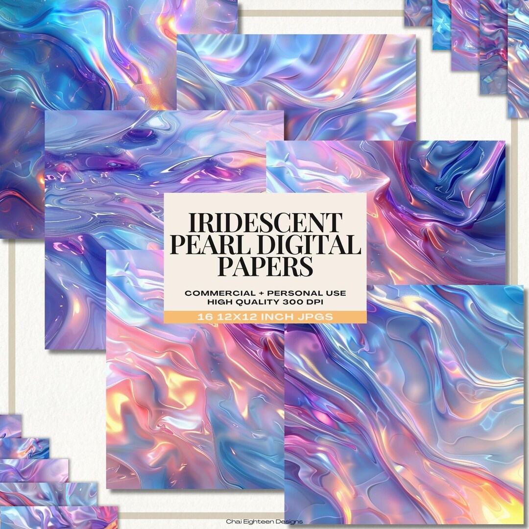 Iridescent Pearl Digital Papers Pearl Shimmer Scrapbooking Paper ...
