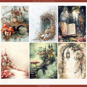 Fairy Tale Digital Paper JPG, Fantasy Castle Backgrounds, Magical ...