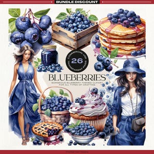 Berry-themed Clipart and Digital Paper Bundle, Raspberry, Cherry ...